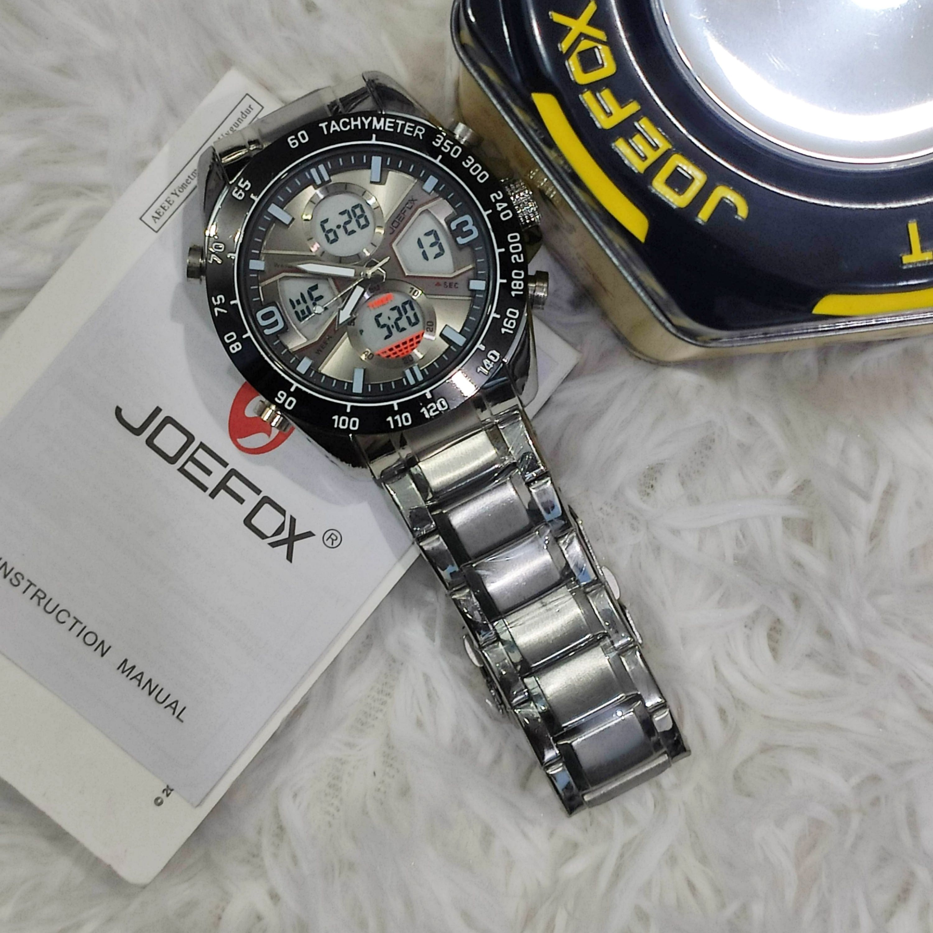 Original JoeFox 50mm Men's Watch Casual Dual-Time Super iLLuminator Non ...