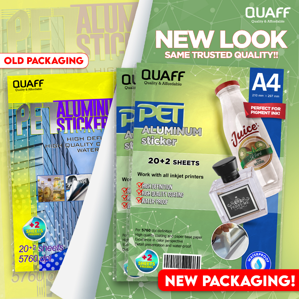 WPS - A4 Size Pearl Sticker or PET Aluminum Sticker A4 Size for Labels and Sticker (20sheets ...