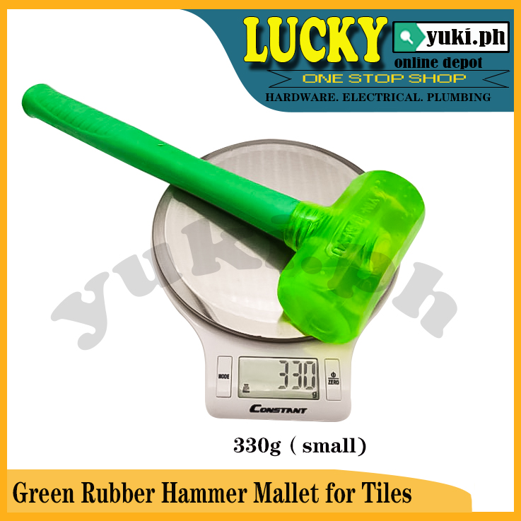 GREEN RUBBER HAMMER MALLET FOR TILES ( SIZES : SMALL 330g / MEDIUM 369g ...