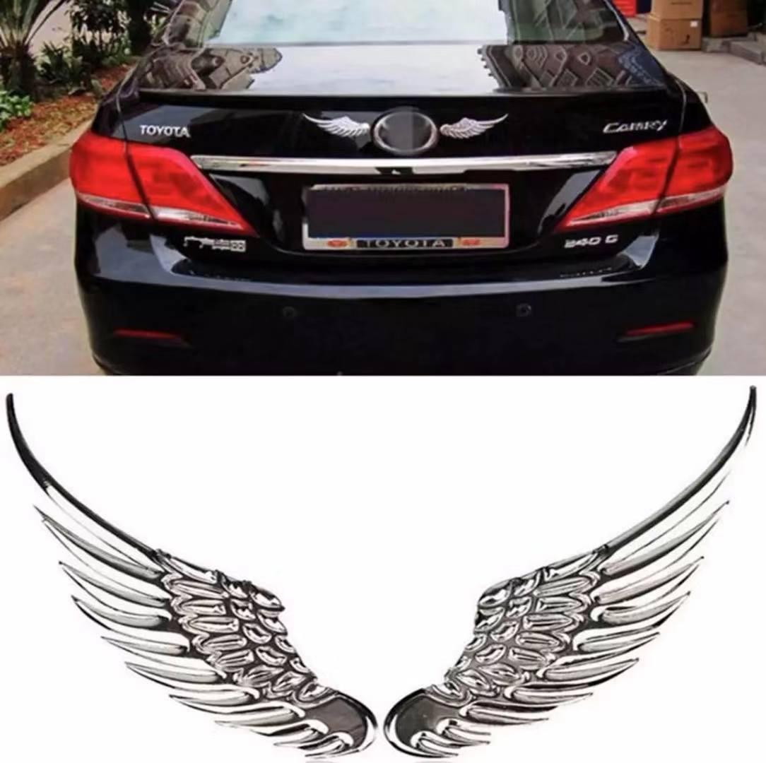Metal Stereo Angel Wing Car Decoration Stickers Badge Emblem Chrome Car ...