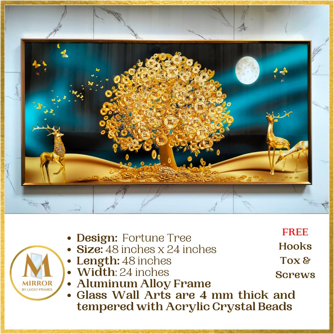 Money Tree / Fortune Tree Wall Decor Aluminum Alloy Frame 48 inches x ...