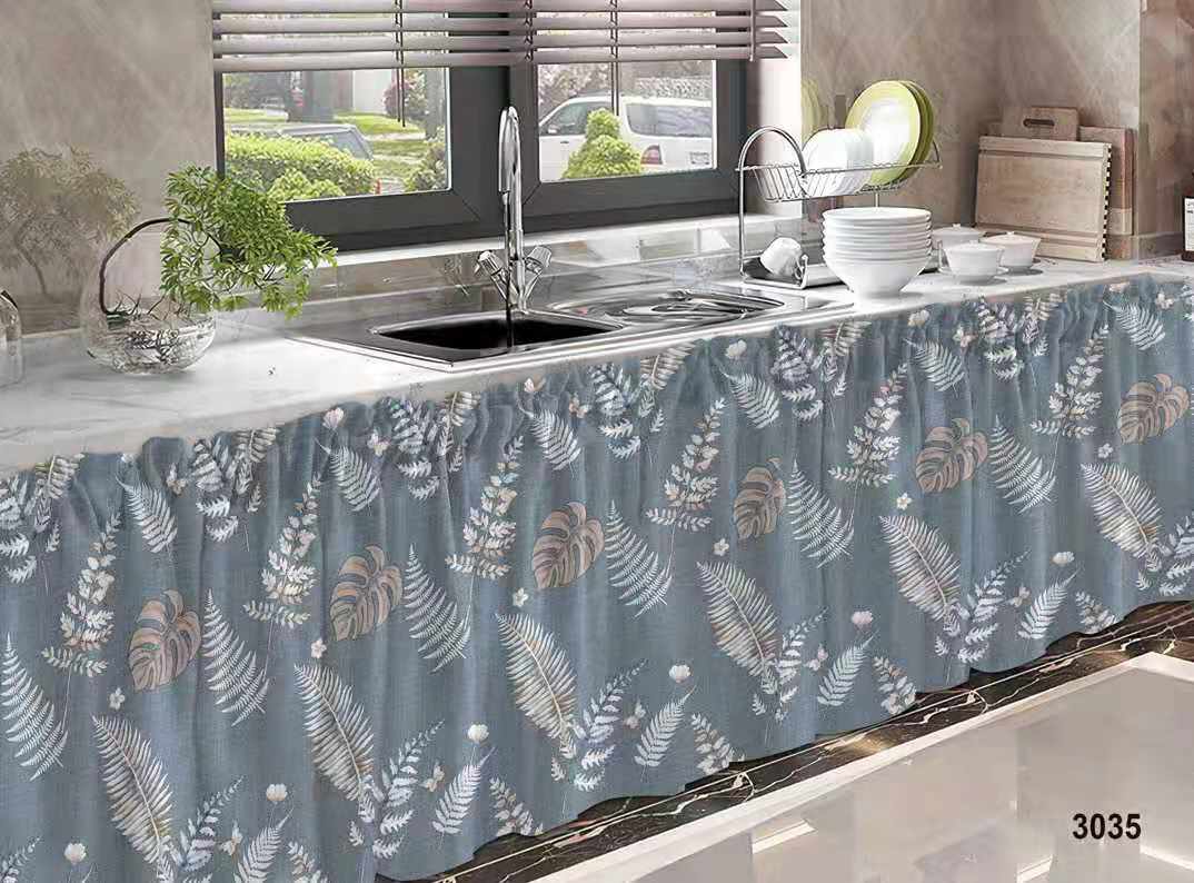 LWEL Kitchen Lababo Curtain 1pcsx 150cm x 70cm Short Cover Cabinet Sink ...