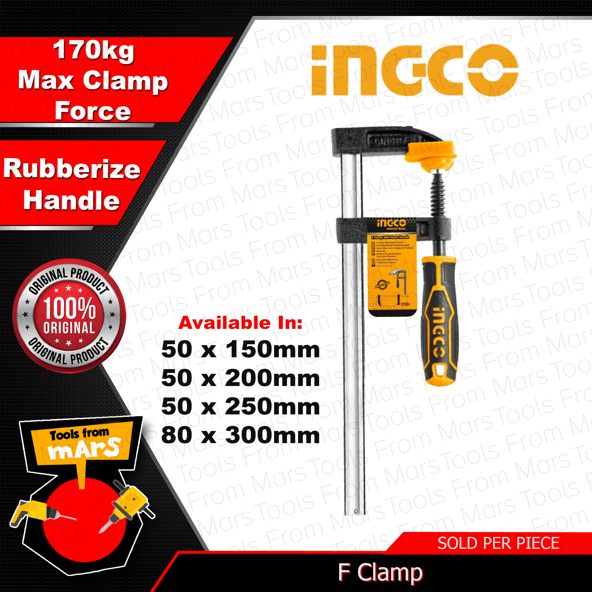 INGCO F Clamp DIY With Full Total Rubberize Handle •TOOLS FROM MARS ...