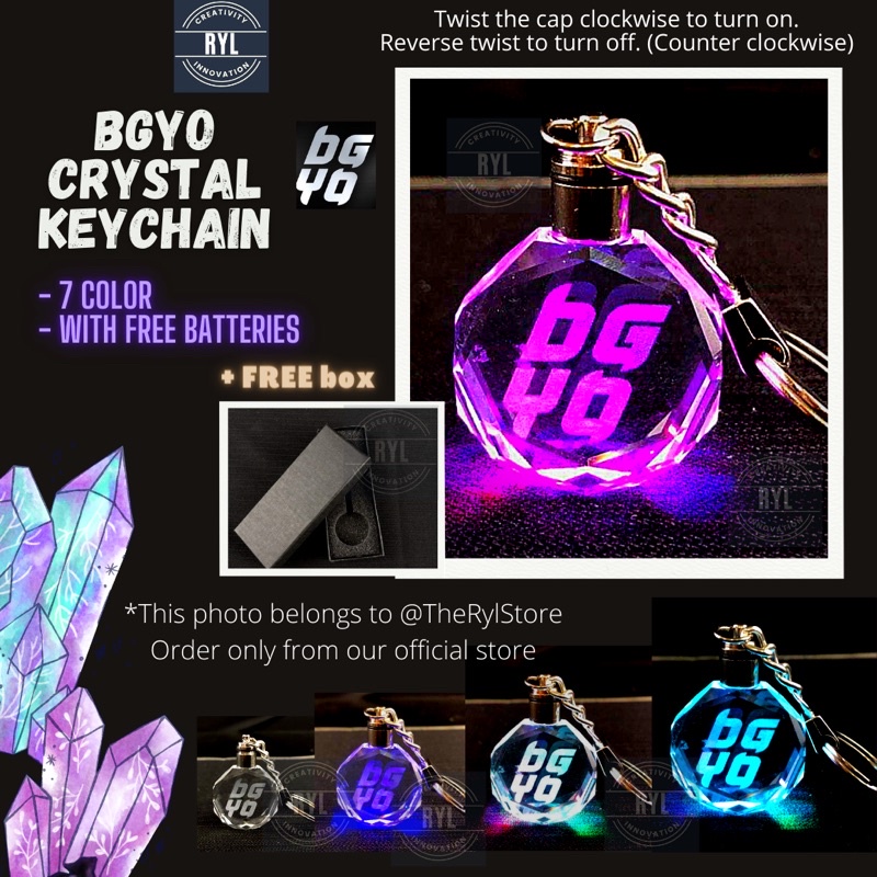 KPOP PPOP Crystal Keychain LED - Butter BTS EXO TWICE ASTRO BGYO SB19 ...