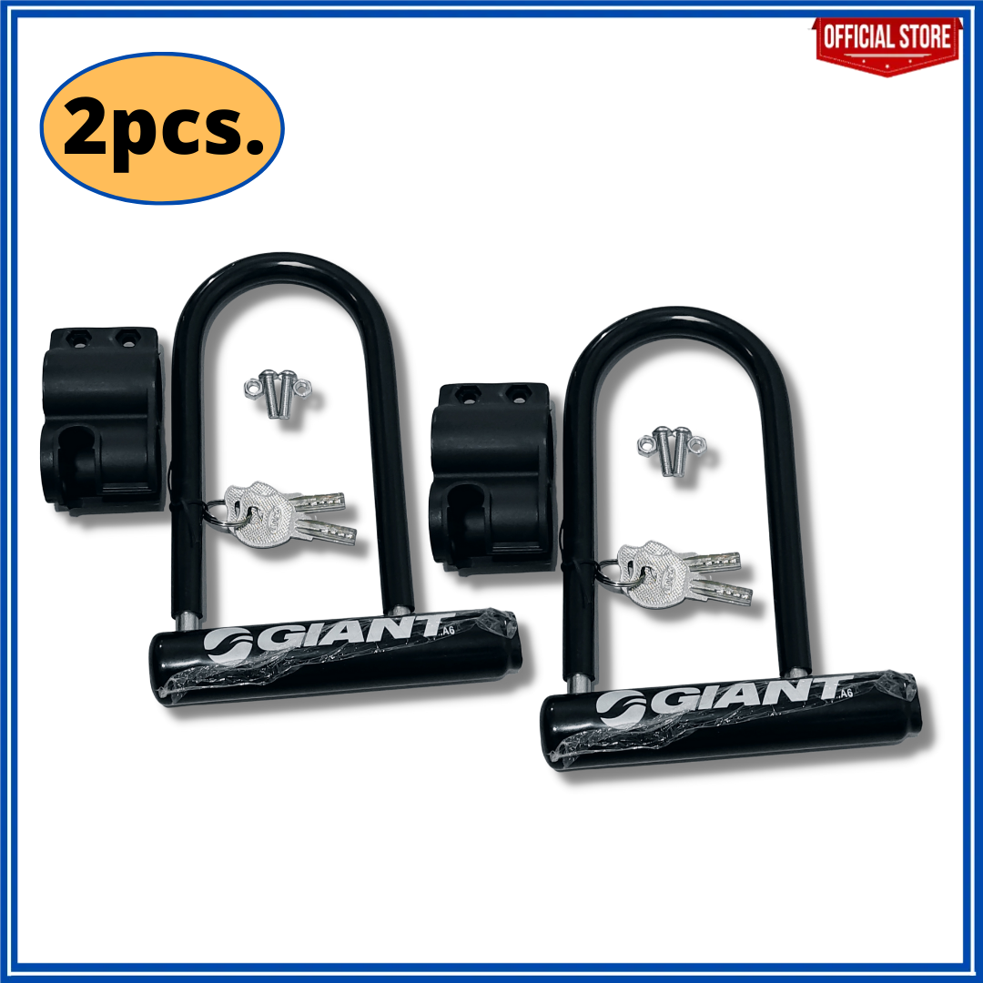 GIANT U-LOCK, BIKE U LOCK WITH KEYS & BICYCLE MOUNTING BRACKET STEEL. 0 ...