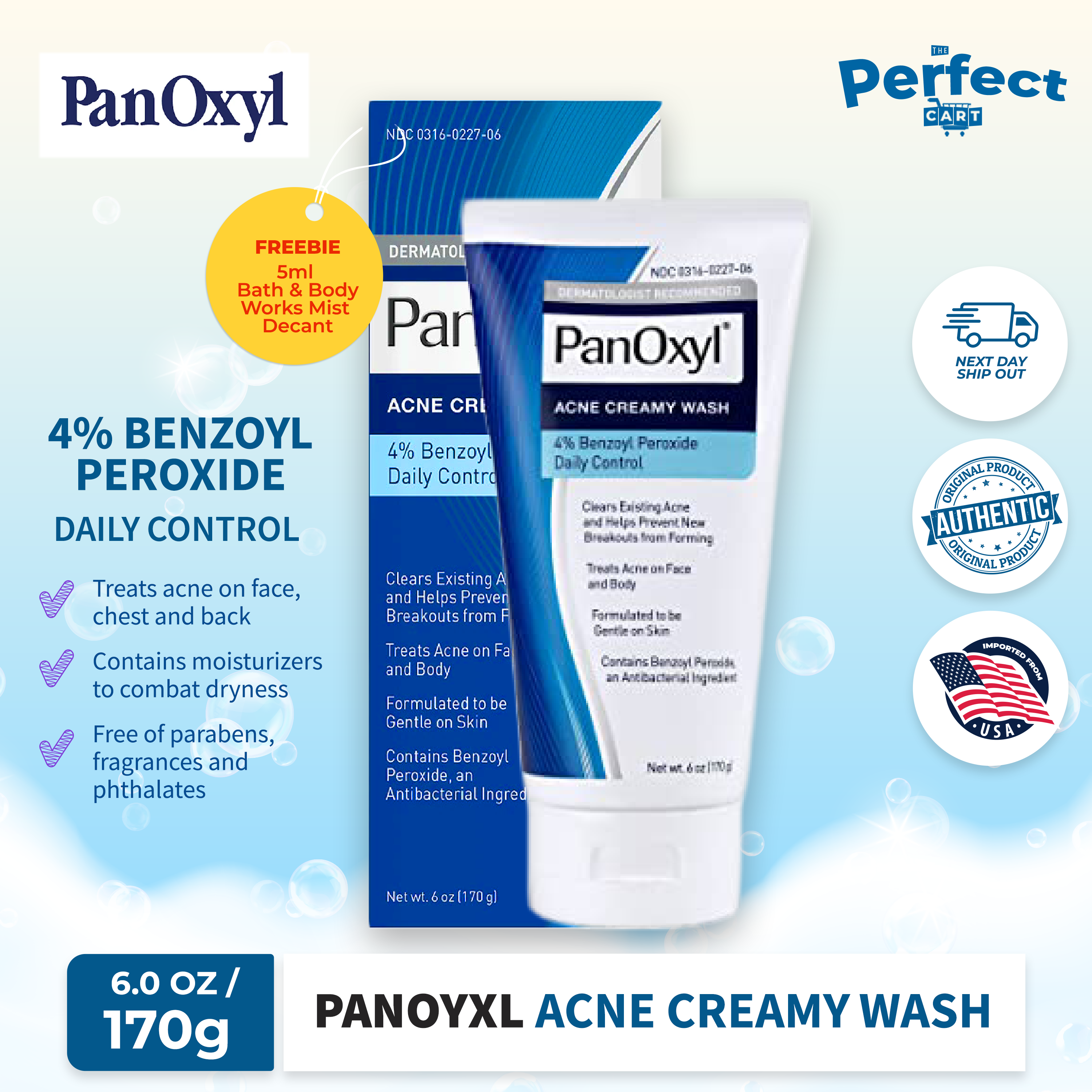 PanOxyl Creamy Acne Wash 4% Benzoyl Peroxide 6.0 oz | Lazada PH