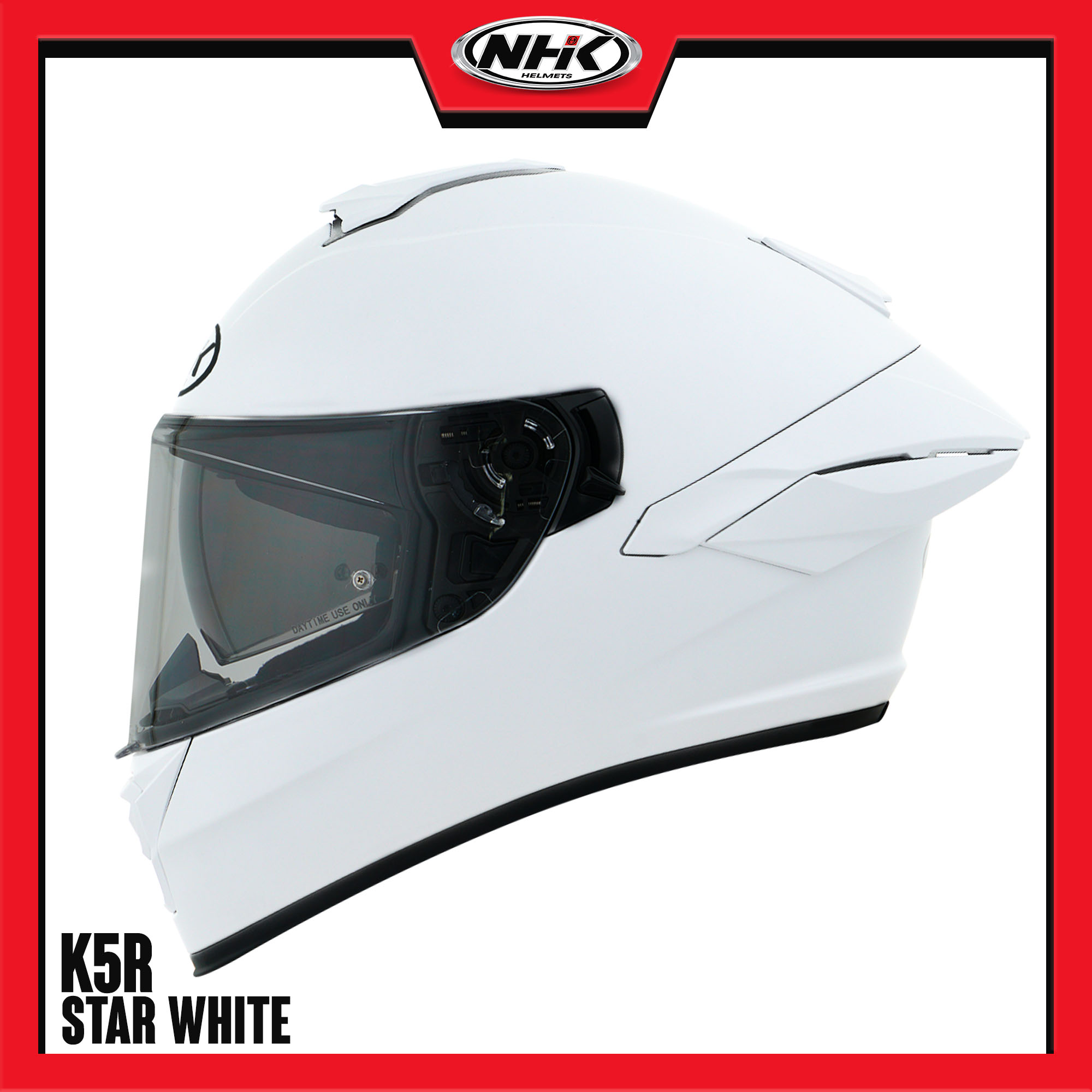 NHK Helmets K5R - Star White Full Face Dual Visor Helmet | NHK Helmets ...