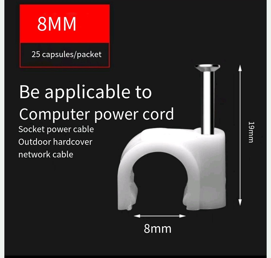 Steel nail cable clip Circular wire fixing cable clip Sub-network cable ...