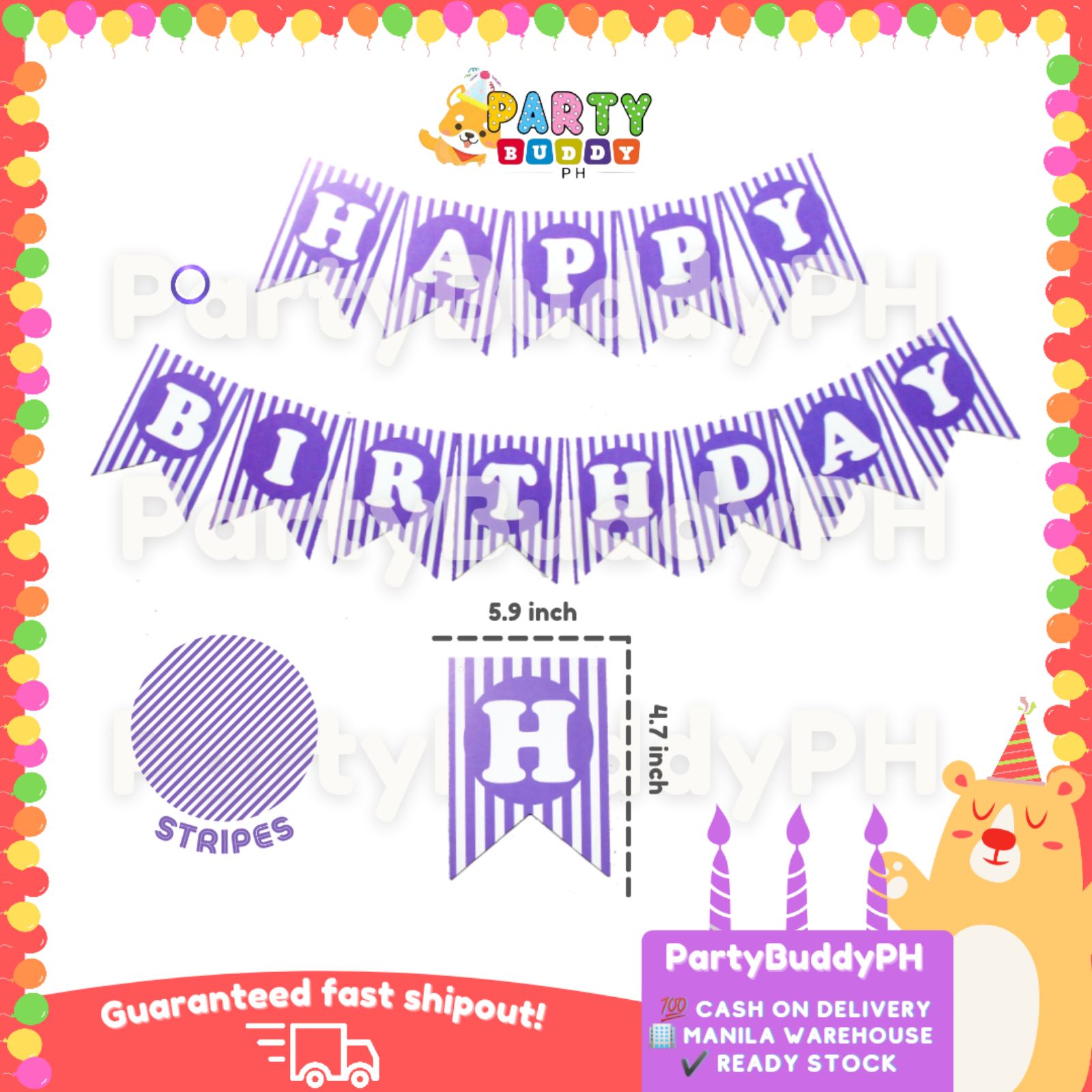 Happy Birthday Banner / Banderitas 4.5 (W) x 6.2 (H) sold by ...