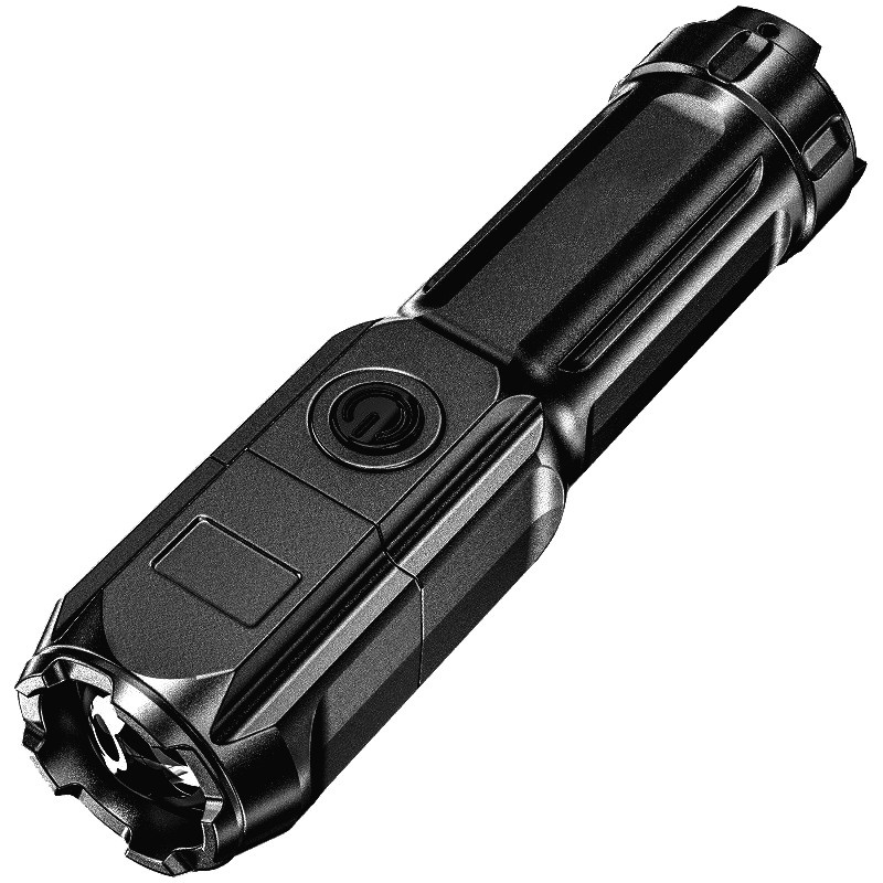 Retractable zoom flashlight USB rechargeable flashlight portable ...