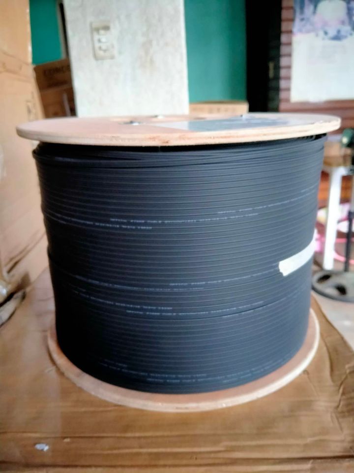 FTTH FIBER CABLE DUAL CORE (2core) 2000METERS (2KM) OUTDOOR PURE BLACK ...