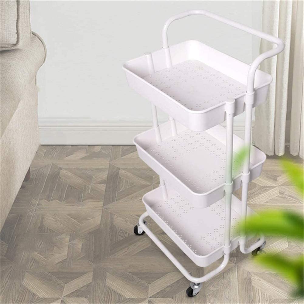 Trolleys, 3 Tier with Rolling Handle Office Storage Utility Trolleys ...
