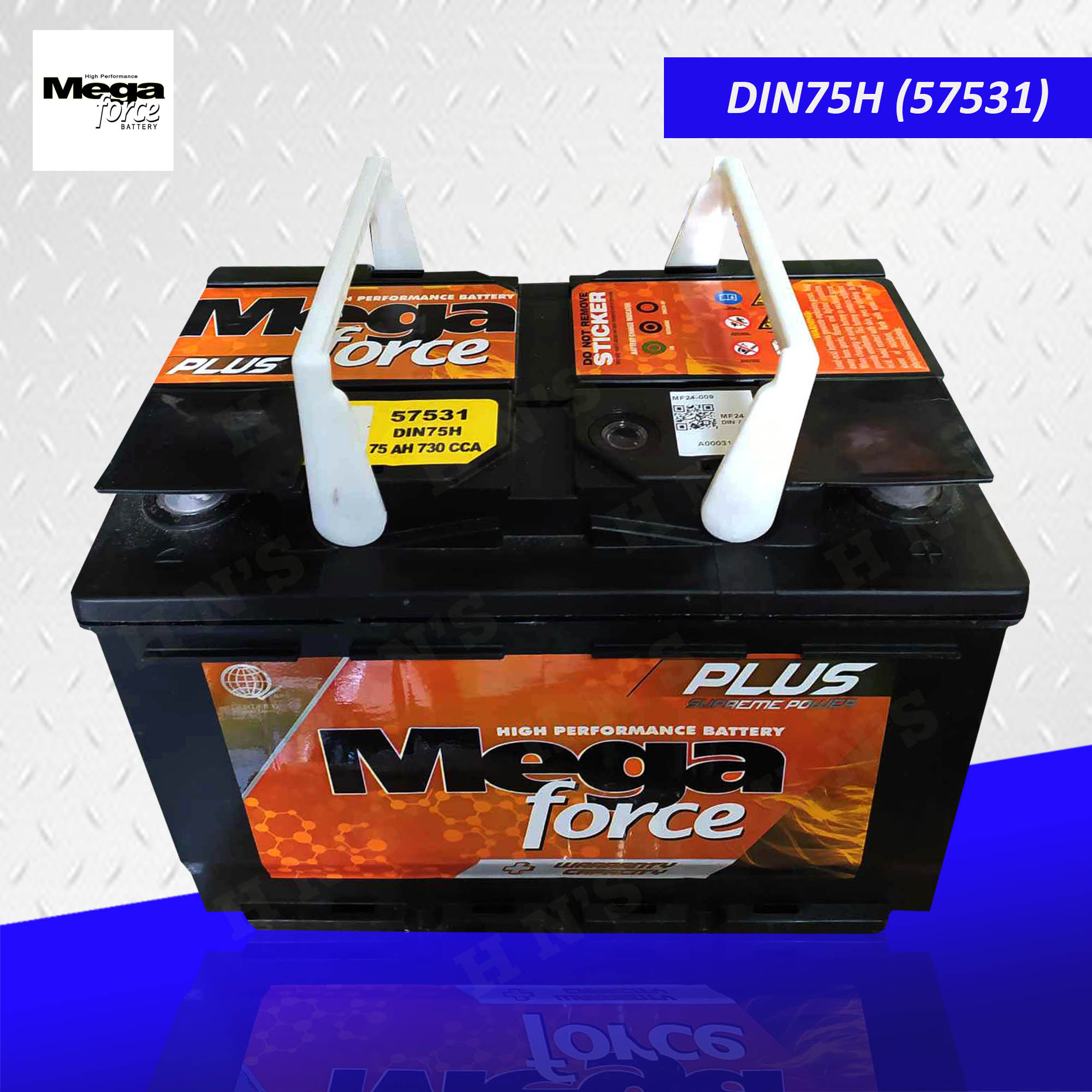 Mega Force Plus 2SMF DIN75H 57531 (75AH) Premium Maintenance Free ...