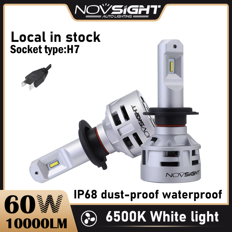 Novsight LED Headlight N9 H4 H11 HB3 9005 HB4 9006 H7 2pcs 60W kit Plug ...