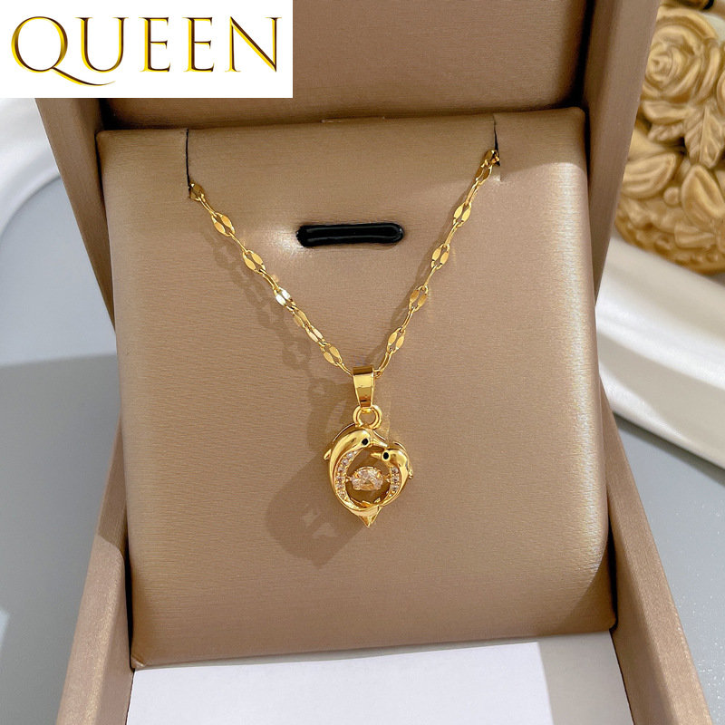 Original 24k Saudi Gold Pawnable Necklaces for Women Nasasangla Simple ...