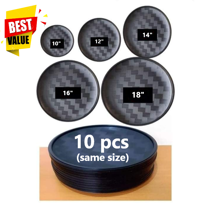 10 pcs Reusable Plastic Bilao 10" 12" 14" 16" 18" Round Food Tray ...