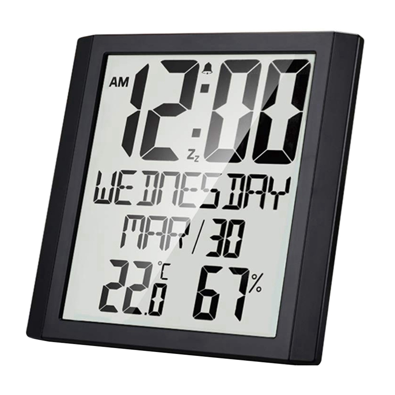[yunhaoshankui] Digital Wall Clock with Temperature & Humidity 8.6 inch ...