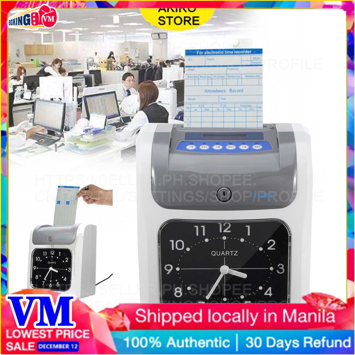 Employee Analog Time Clock Recorder / Bundy Clock Attendance / Time ...