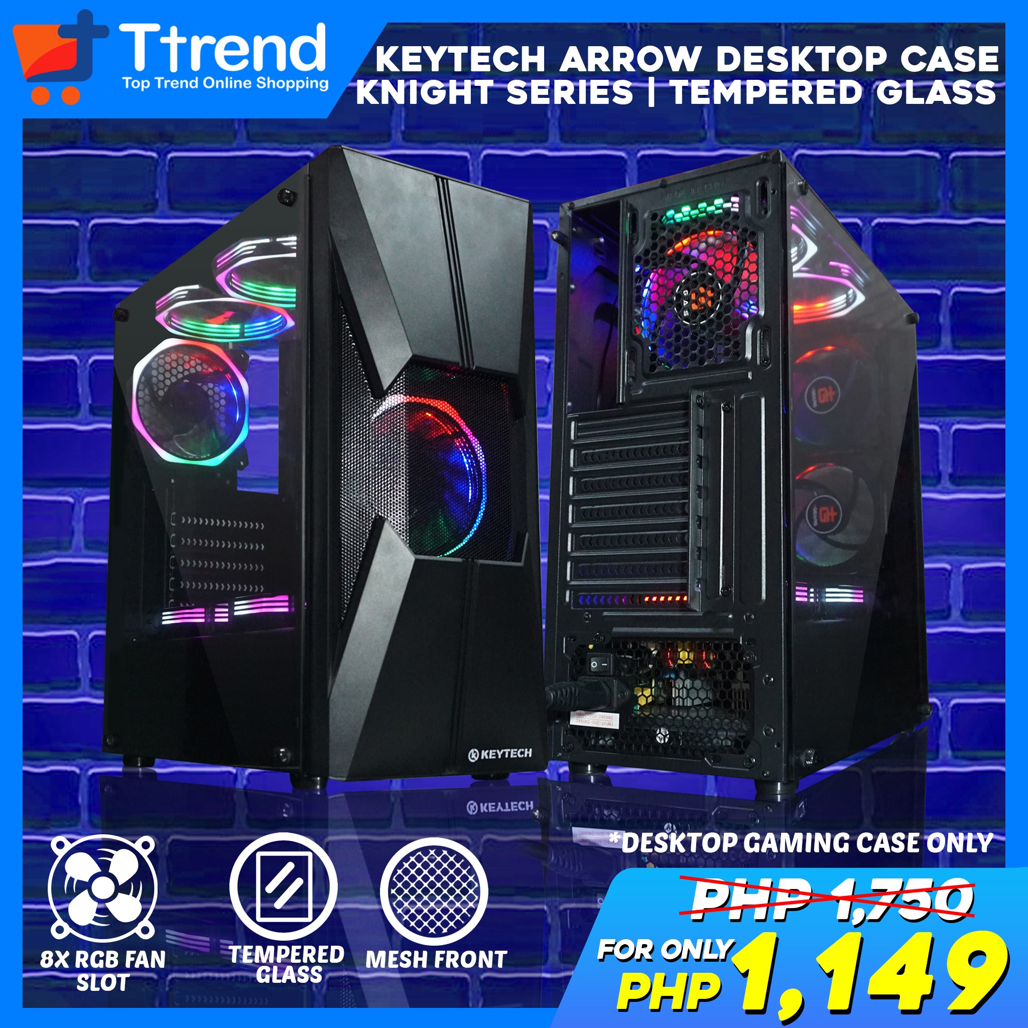Keytech Arrow Knight Series Midtower Desktop Case | Fits on ATX, Micro ...