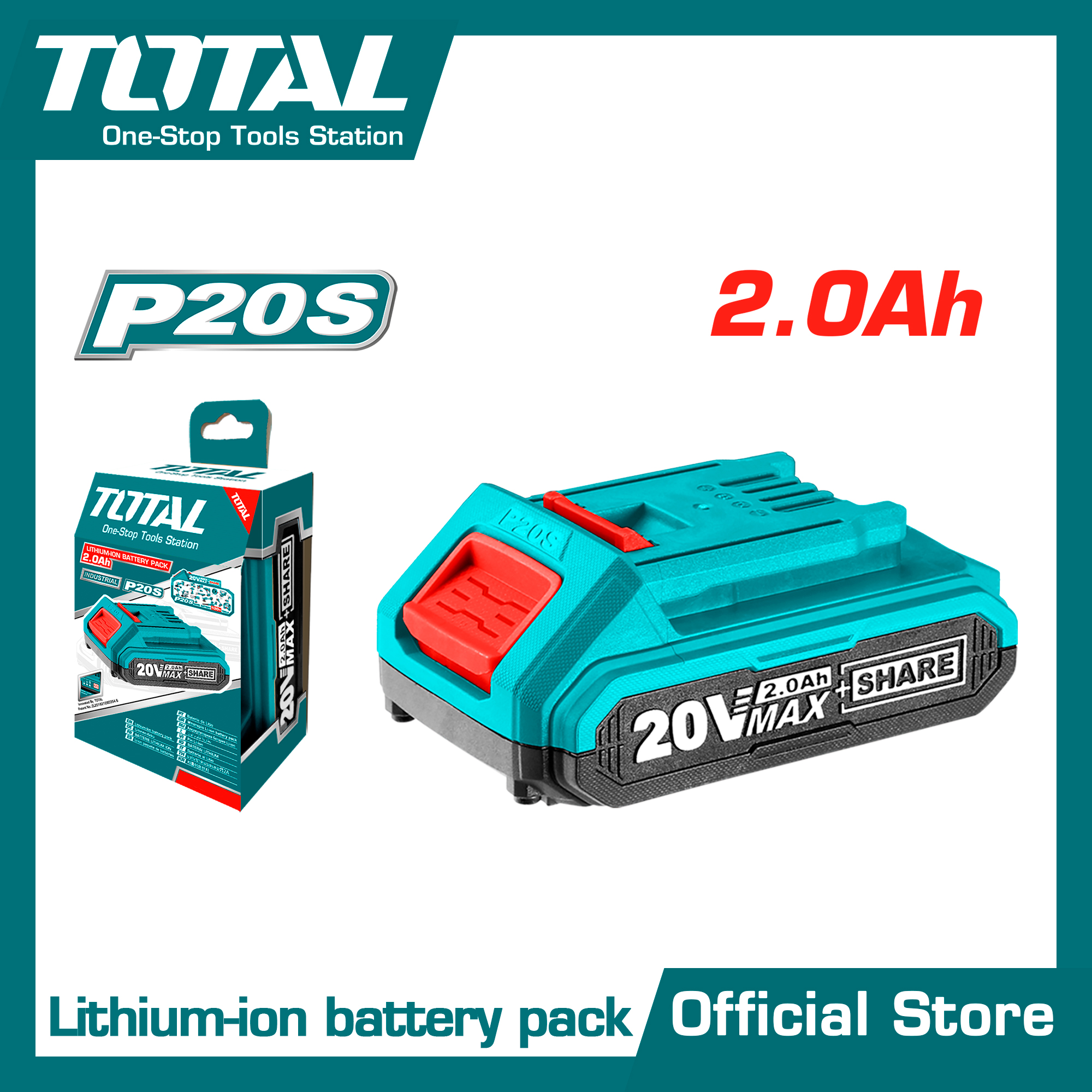 TOTAL TFBLI20011 Lithium-Ion Battery Pack 20V | Lazada PH