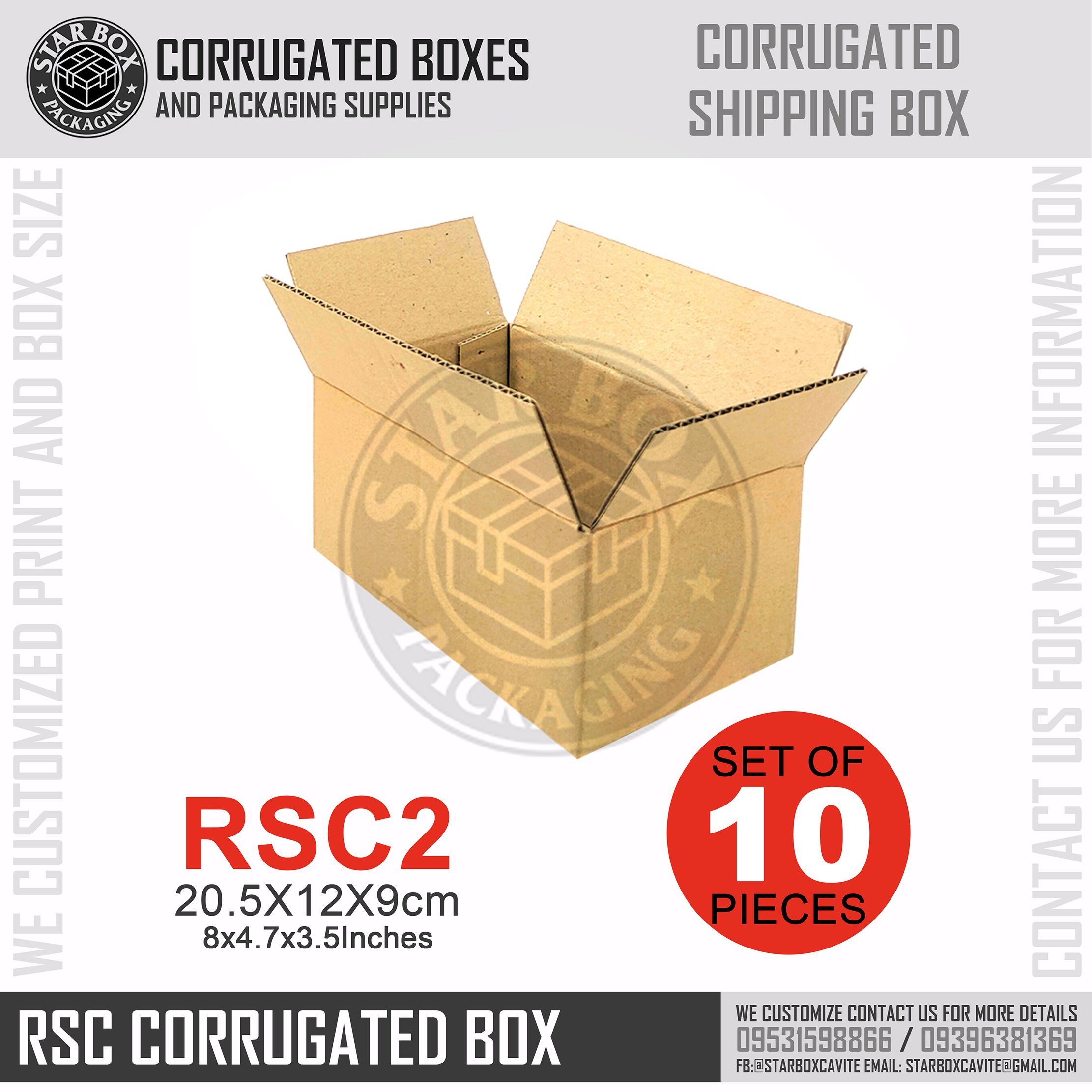 Starbox Brown Kraft Corrugated RSC Boxes Shipping Box Packaging Box ...