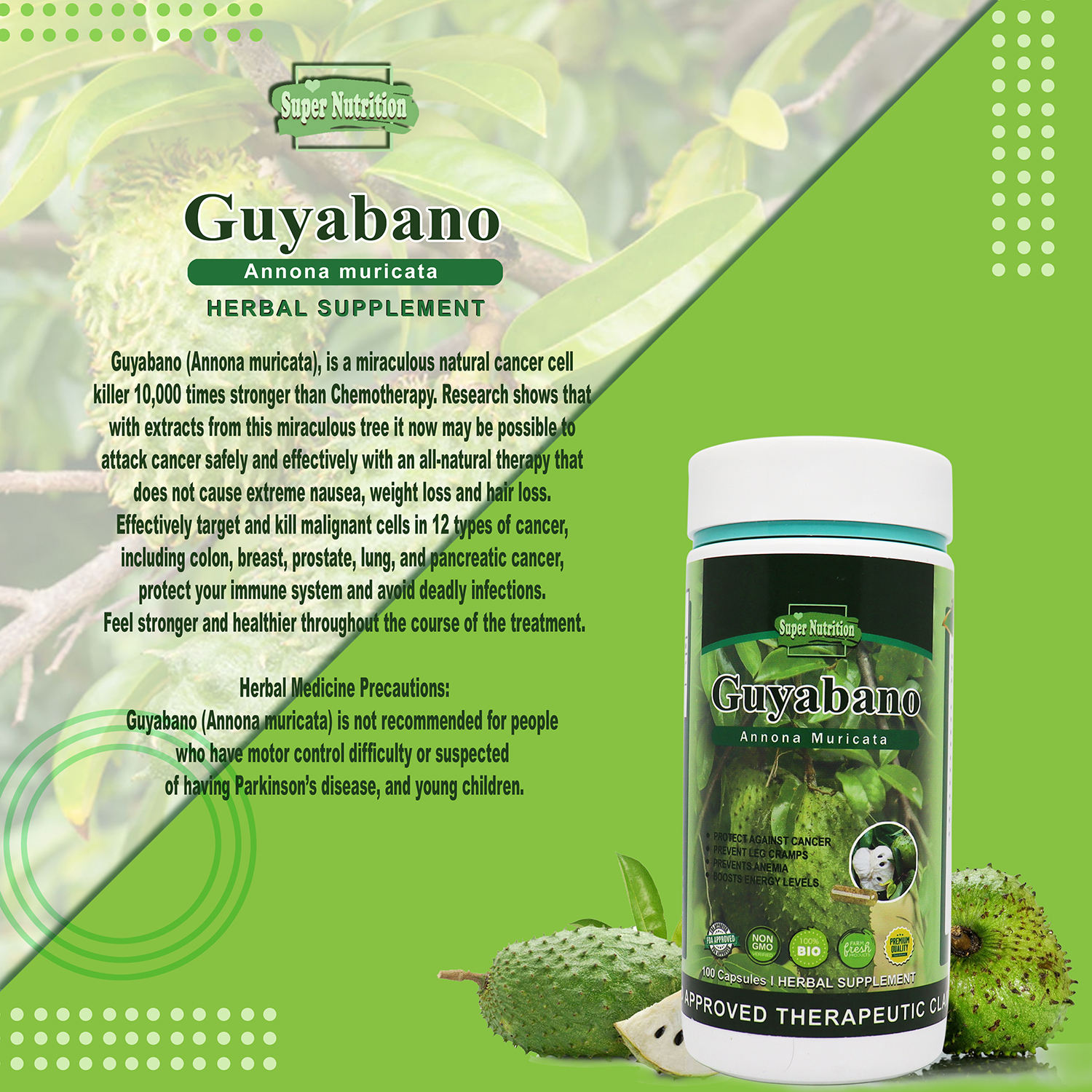 Organic Guyabano 100capsule (new packaging | Lazada PH