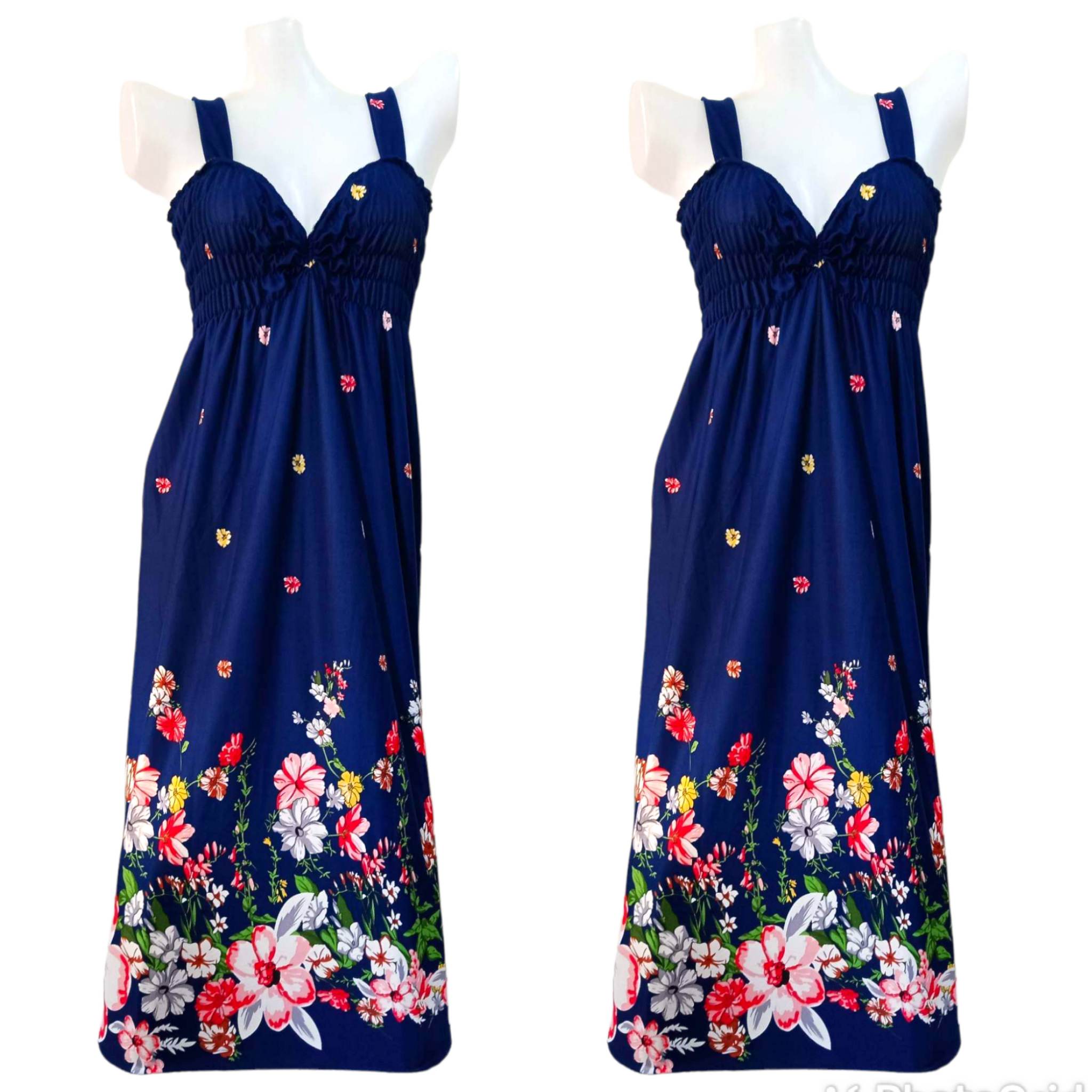 CLEAVAGE DRESS | LONG SMOCKED DRESS | PAMBAHAY DASTER LONG | Cotton ...