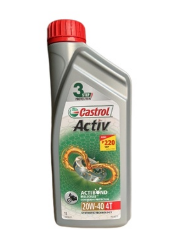 1PC. CASTROL ACTIVE / Castrol Activ 4T 20W-40 Petrol Engine Oil for ...