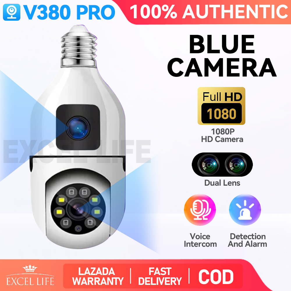 V380 pro Q19 Dual Camera cctv light bulb camera 360 wireless camera ...
