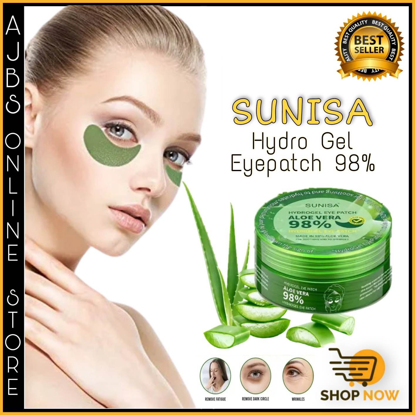 100% Effective TaNAKO Hydrogel eyepatch/SUNISA ALOE VERA 98% WITH ...