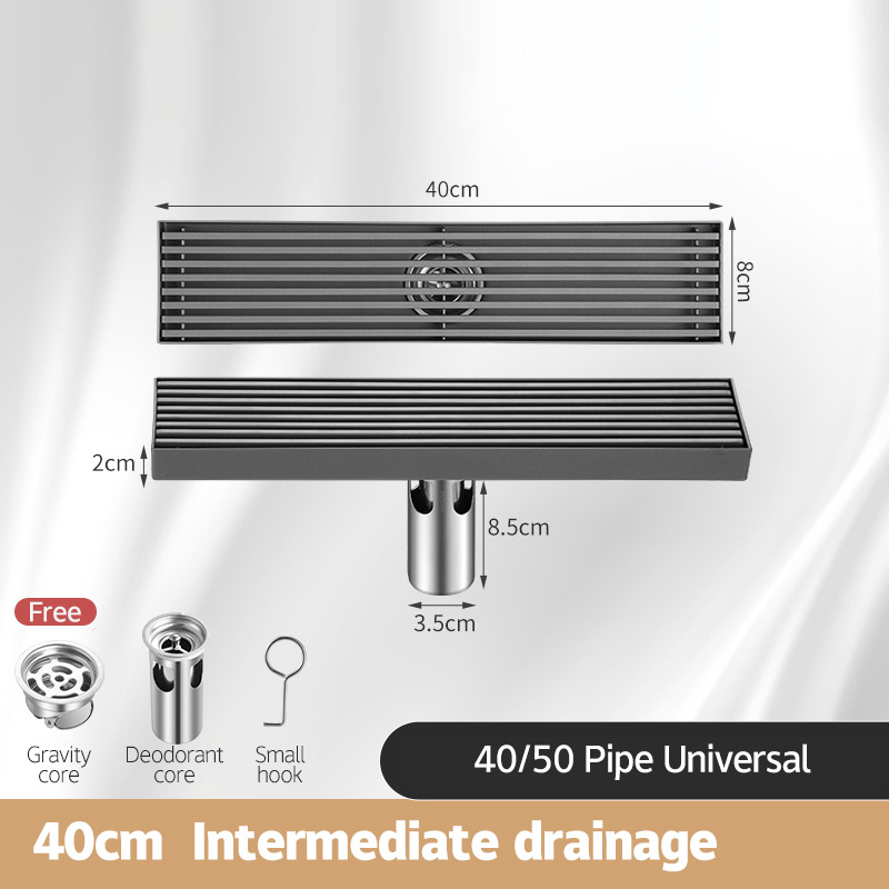 304 Stainless Steel Thickened Gray Long Floor Drain Large Displacement ...
