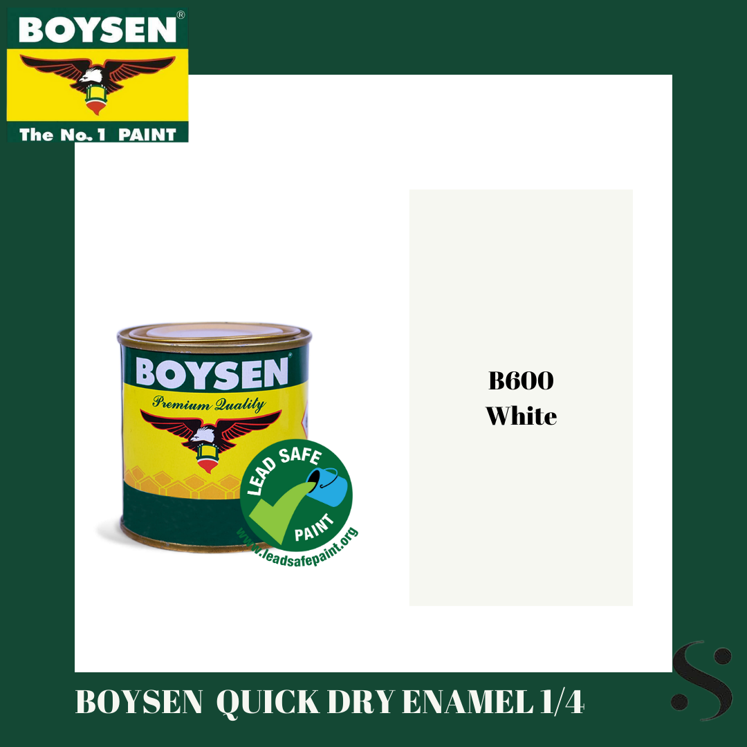 Boysen Quick Dry Enamel White B-600 1/4L ( FOR METAL AND WOOD SURFACES ...