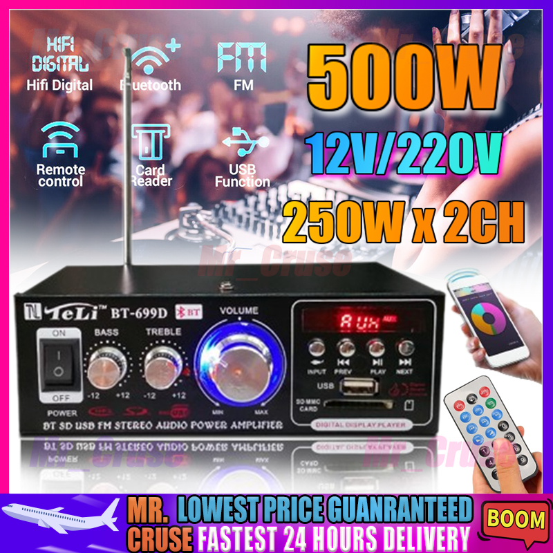 🇵🇭 3000W AV-999FM Bluetooth Stereo Amplifier 12V/220V 4CH With Mixer ...