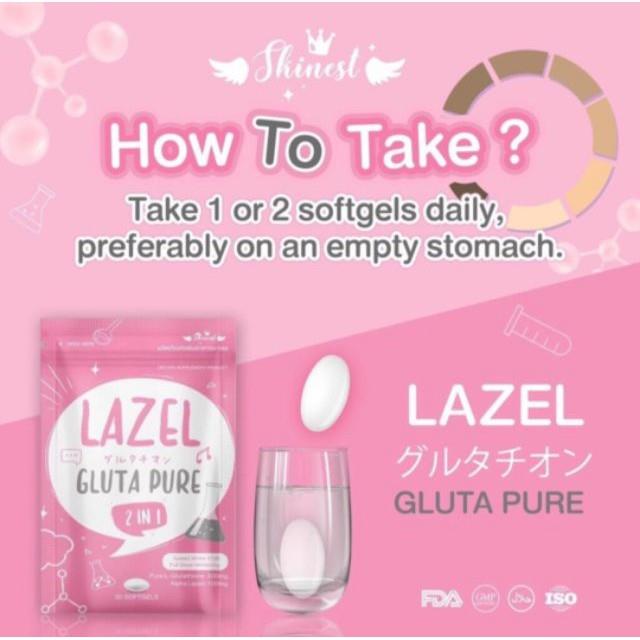 Lazel Gluta Pure Original Collagen Made in Thailand 2in1 30 softgels ...