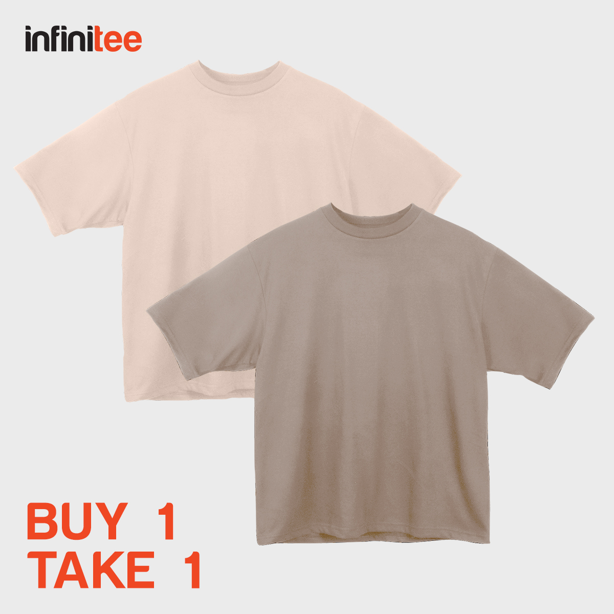 Infinitee Buy 1 Take 1 Plain Oversized Tshirt T Shirt For Men Women Shirt classic basic loose ...