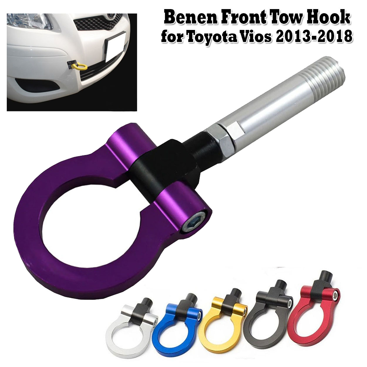 Benen Front Tow Hook for Toyota Vios 2013-2018 (Purple) | Lazada PH