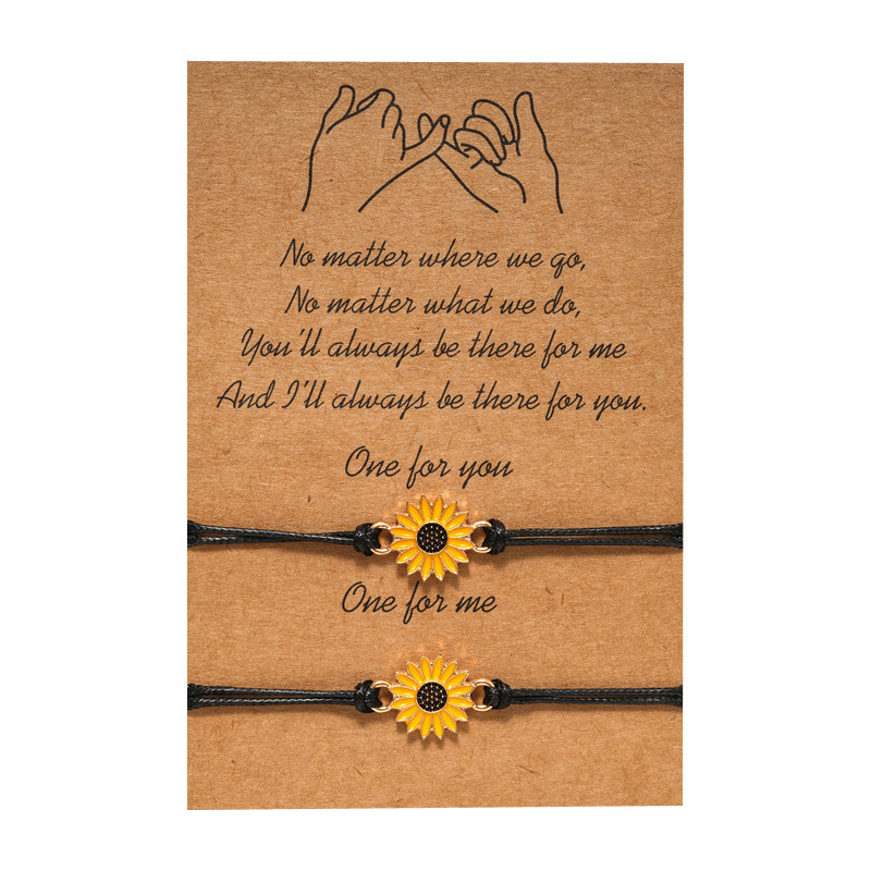 IVY 2Pcs Sunflower Bracelet Set Coulpe Bracelet Magnet Women Charm ...