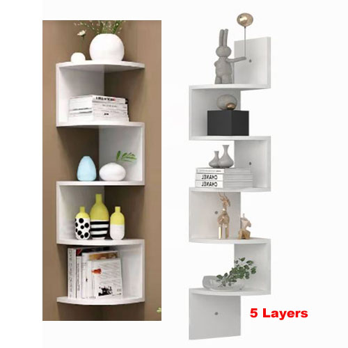 (CORNER005)5LAYERS - New 2/3/4/5 Adjustable Layers Triangle Shape Wall ...