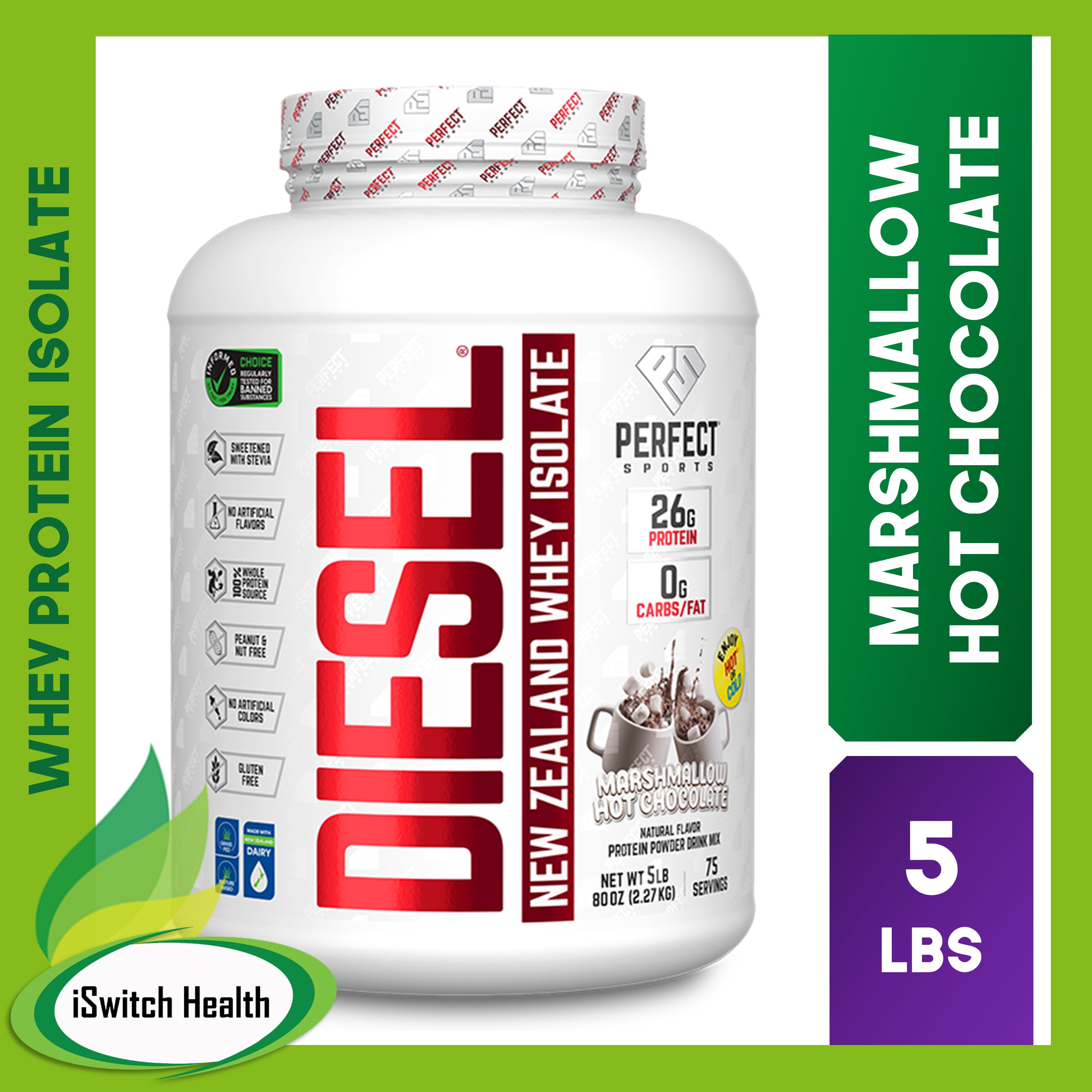 Perfect Sports Diesel 100% New Zealand Whey Protein Isolate - 5lbs ...