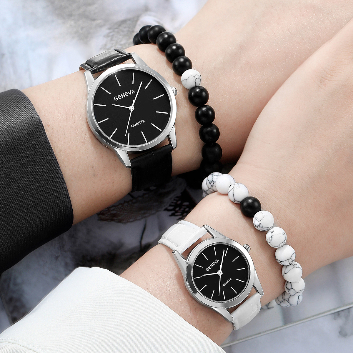 relo buy 1 take 1 couple sale 2 watch+2 bracelet Couple Watch ...
