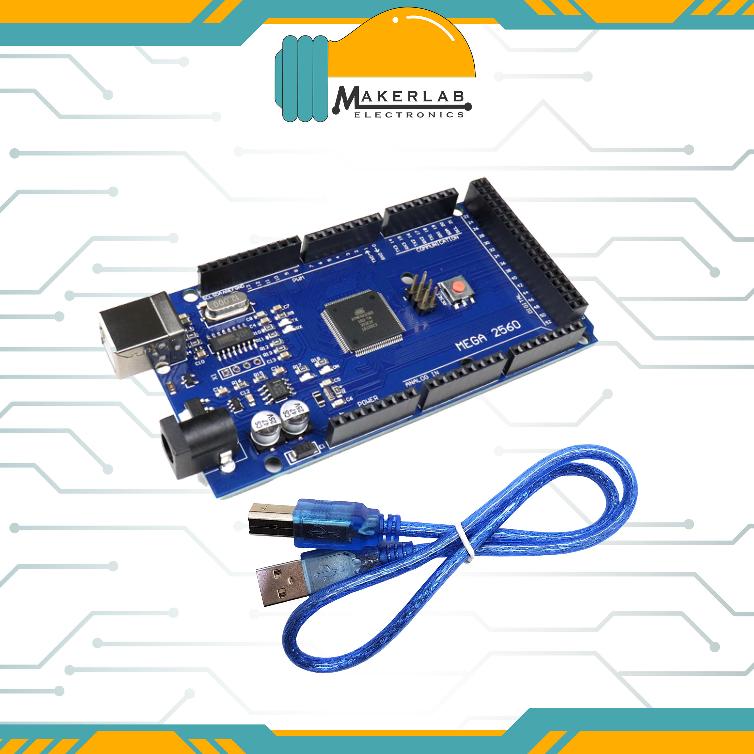 MEGA 2560 R3 CH340G compatible with Arduino Microcontroller Board Micro ...