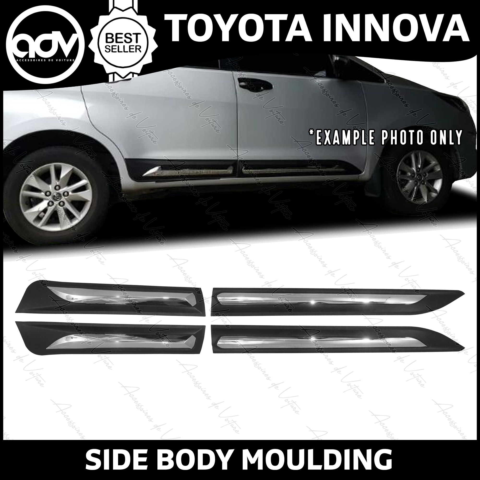 Side Body Moulding / Cladding for Toyota Innova 2016-2021 (Two Toned ...
