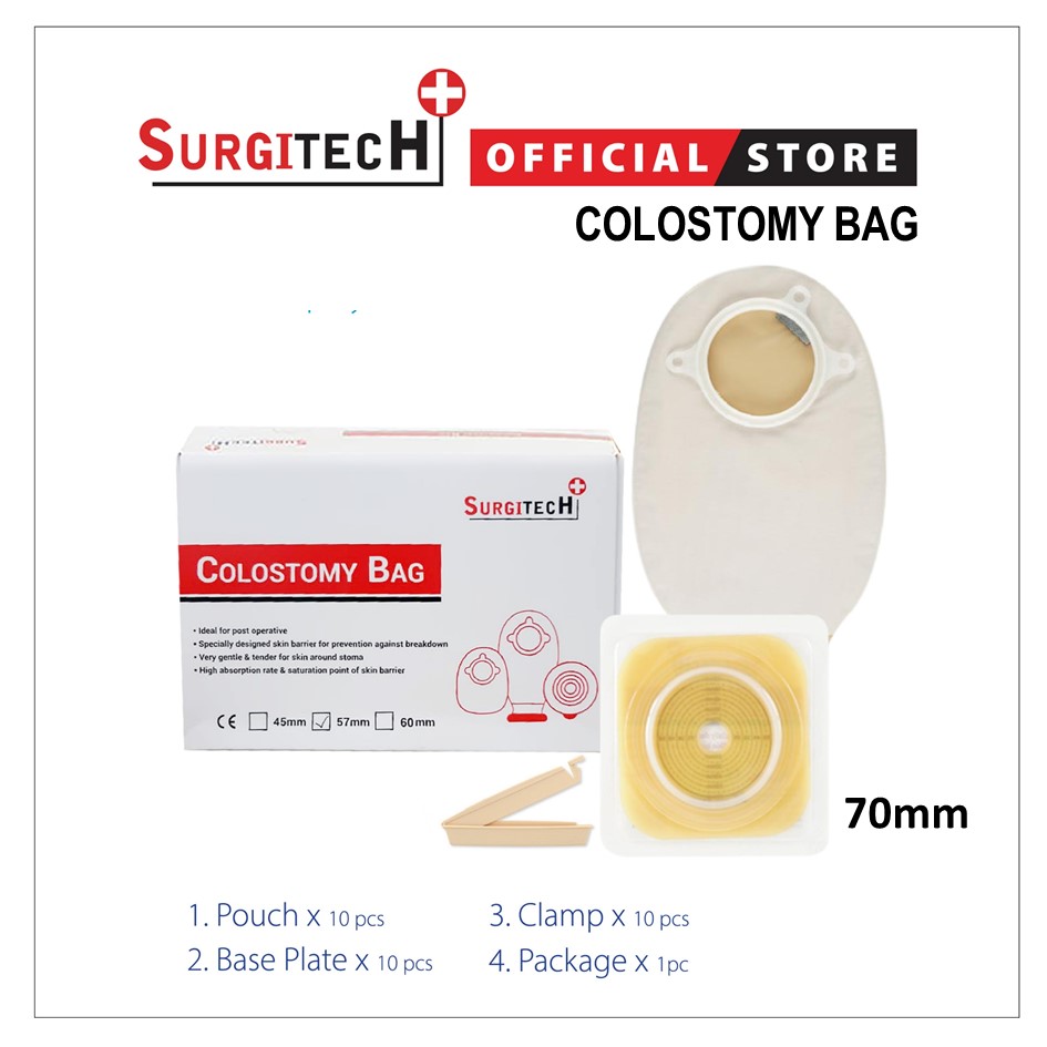 Surgitech Colostomy Bag 70mm (10PCS) | Lazada PH