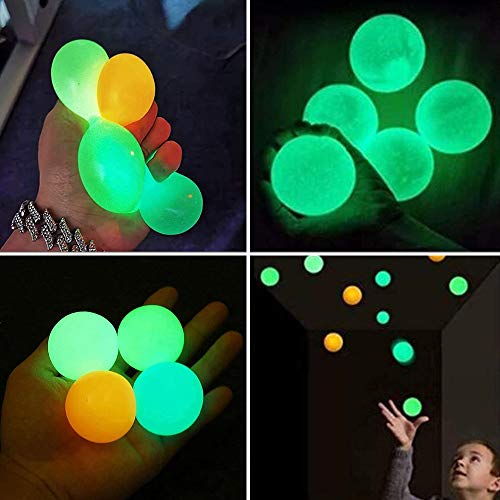 Stress Reliever Sticky Squeezy Ball & Luminous Squishy Balls Glow In ...
