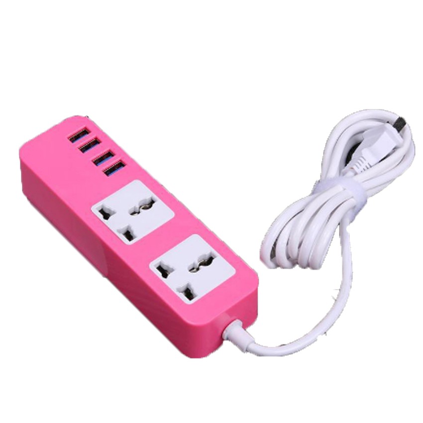 TechTrance 4 USB Port 2 Universal Plug Charger Power Hub Extension Cord ...