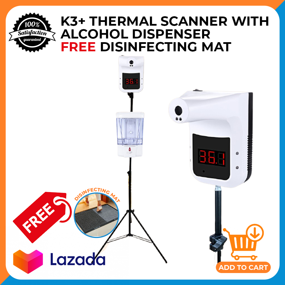 K3 Plus Thermal Scanner with Alcohol Dispenser Free Disinfecting Mat K3 ...