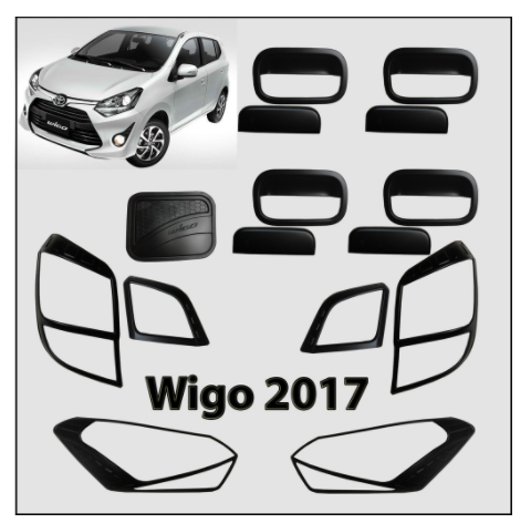 Toyota Wigo gen2 2017-2020 Garnish Combo Set Cover Matte Black | Lazada PH
