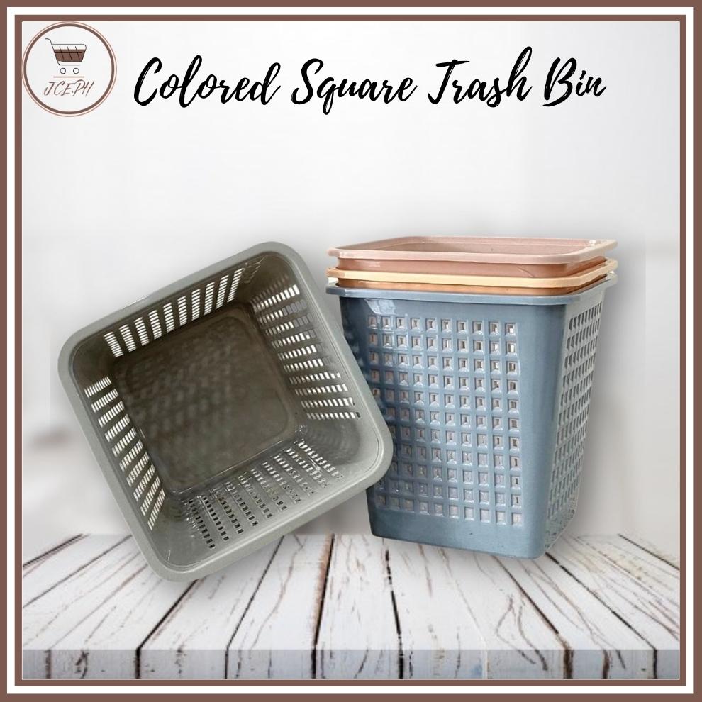 COLORED SQUARE TRASH BIN / PLASTIC TRASH BIN / COLORED BINS | Lazada PH