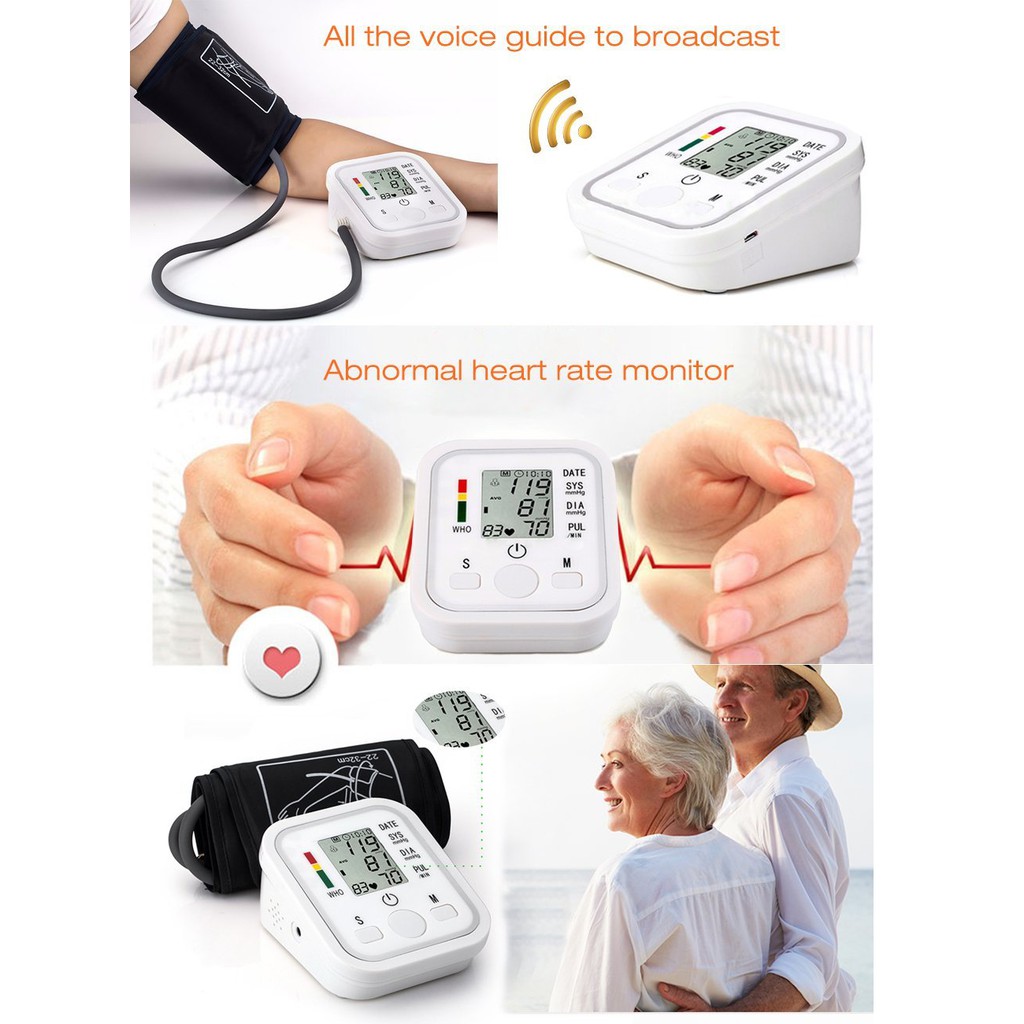 ZK-869 Digital Blood Pressure Heart Beat Measurement Monitor (Arm Type ...