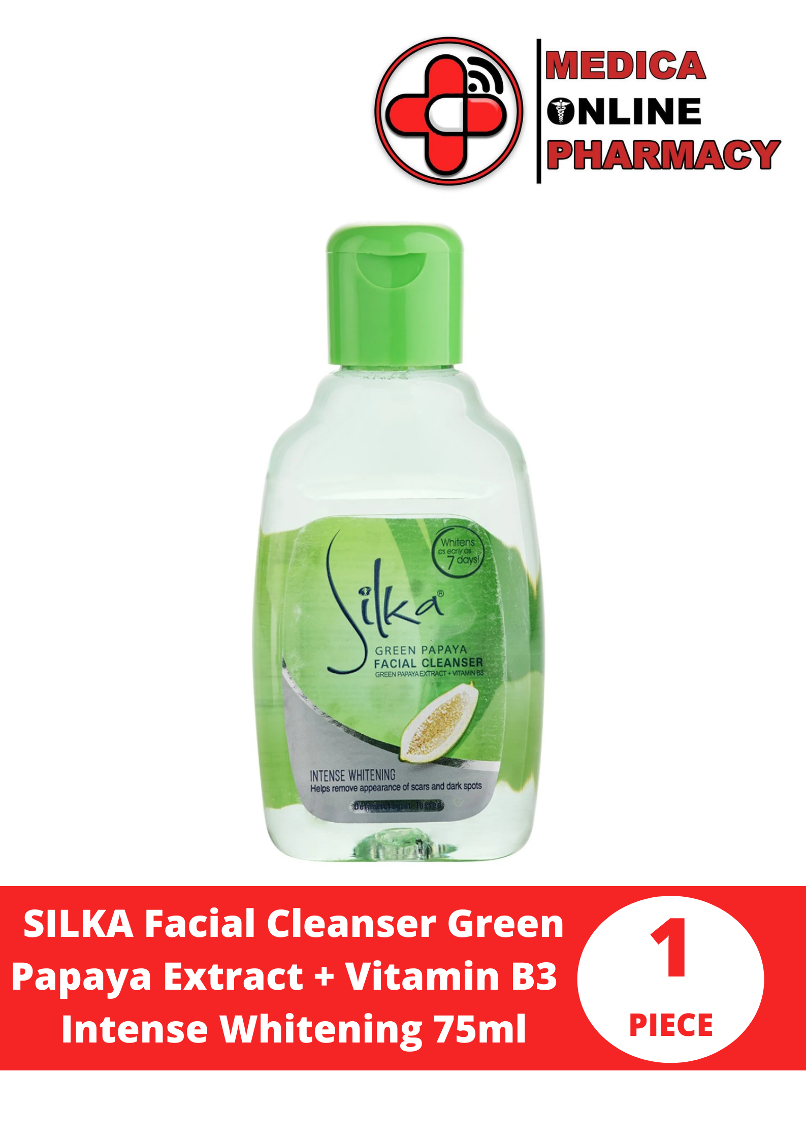 SILKA Facial Cleanser Green Papaya Extract + Vitamin B3 Intense ...